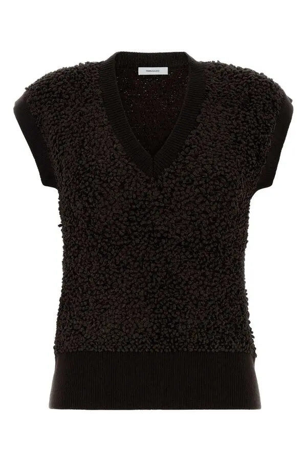 FERRAGAMO Bouclé Loop Vest