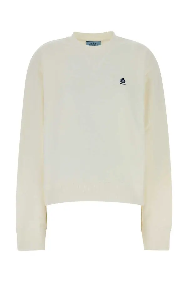 Prada Cotton Crewneck Sweatshirt With Logo