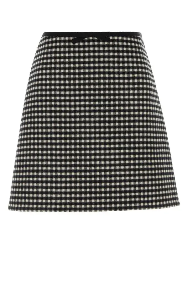 Valentino Garavani Embroidered Flannel Mini Skirt - Checked