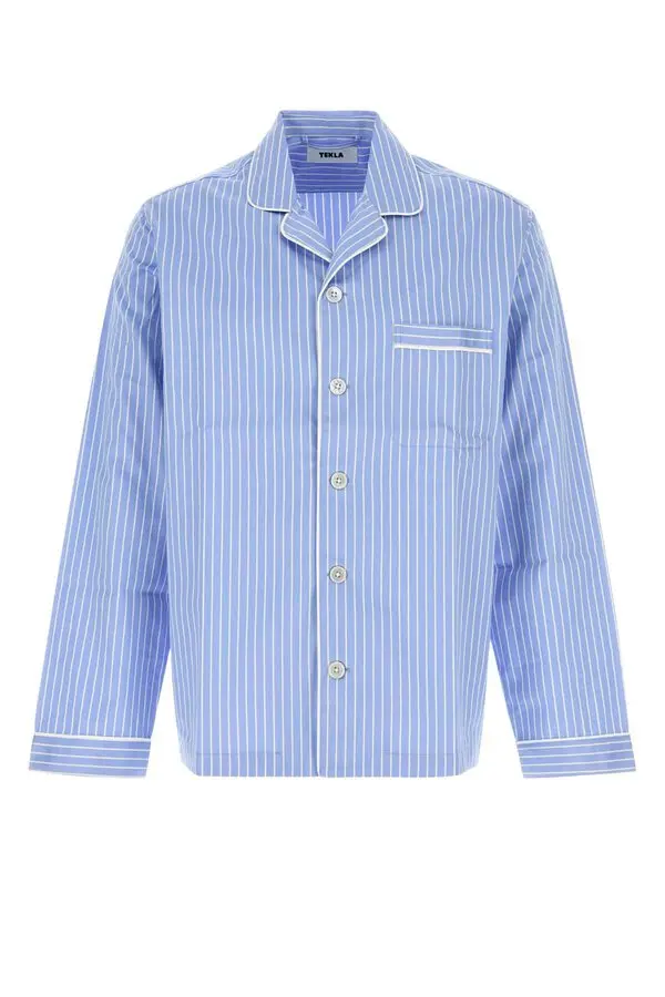 TEKLA Striped Organic Cotton Sateen Shirt