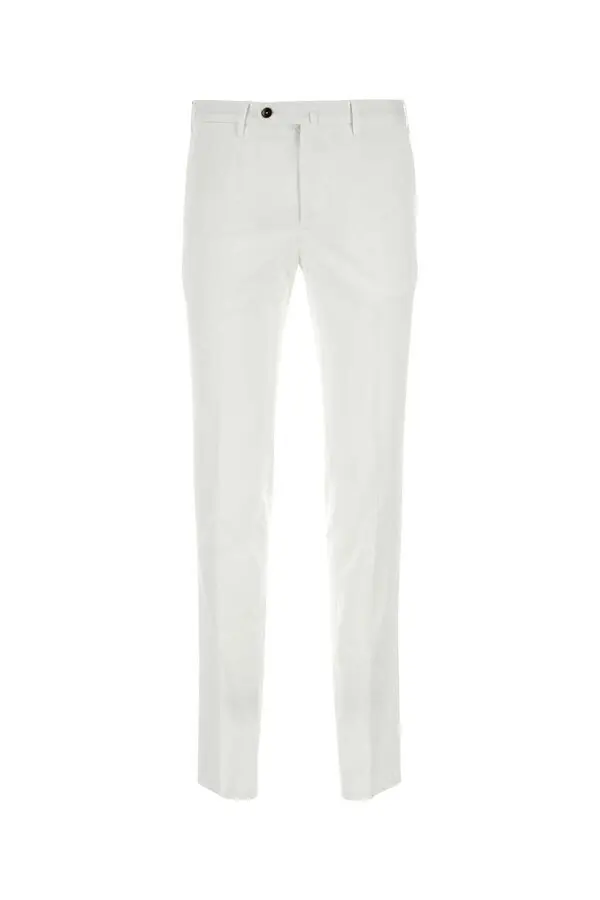 PT TORINO Stretch Cotton-silk Chino Pant - White