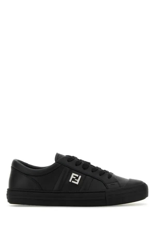 Fendi Leather Domino Sneaker - Black