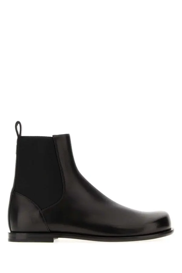 Fendi Squared Ff Nappa Leather Ankle Boots