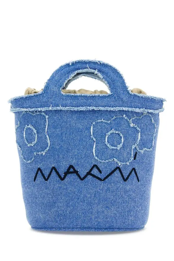Marni Mini Denim Bucket Handbag 19cm X 20cm X 15cm