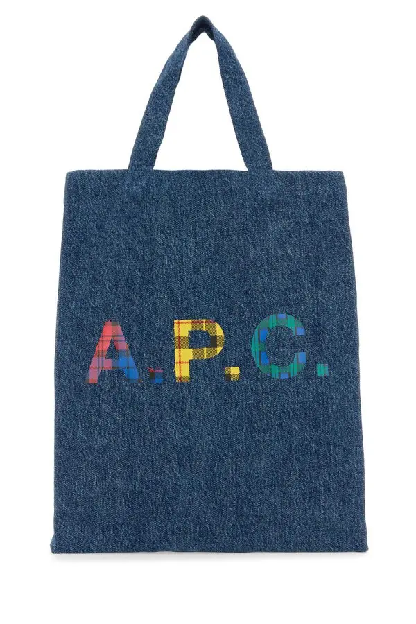 A.p.c. Denim Mini Lou Shopping Handbag 32 Cm