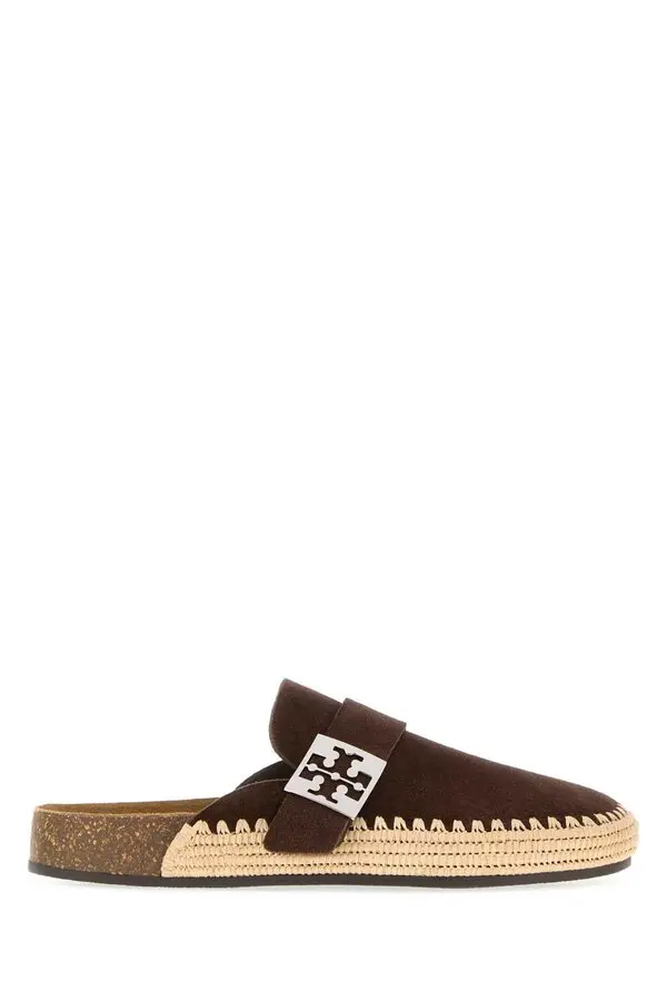 Tory Burch Suede Mules - Brown