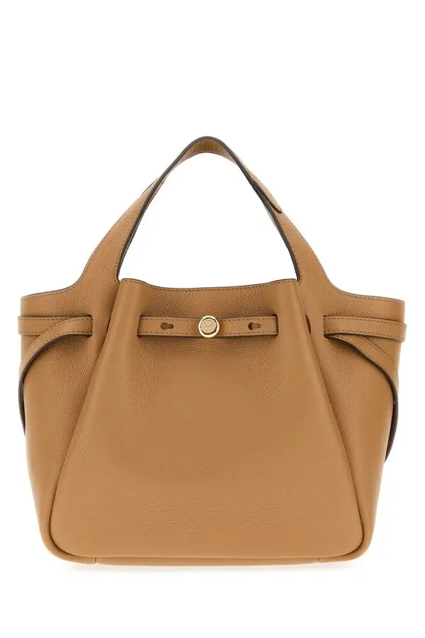Tory Burch Romy Bucket Handbag In Leather - Camel