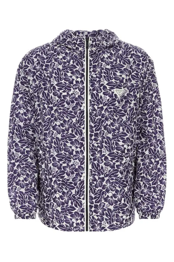 Prada Re-nylon Zip-up Windbreaker Jacket - Printed