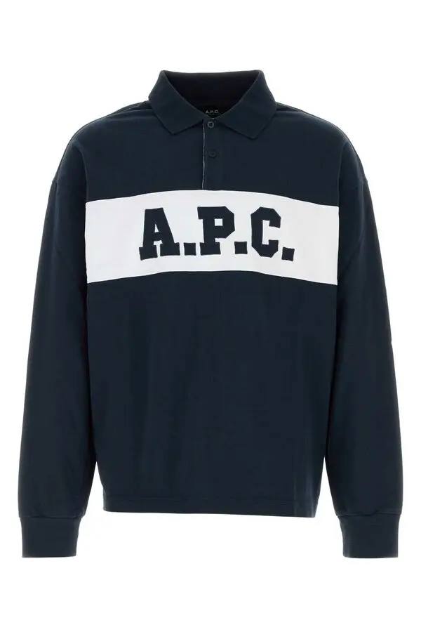 A.p.c. Oversize Alexis Polo Shirt In 100% Cotton - Blue