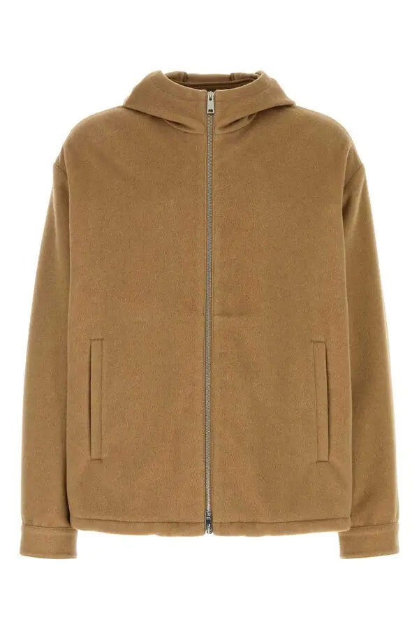 Prada Zip-up Hooded Jacket In 100