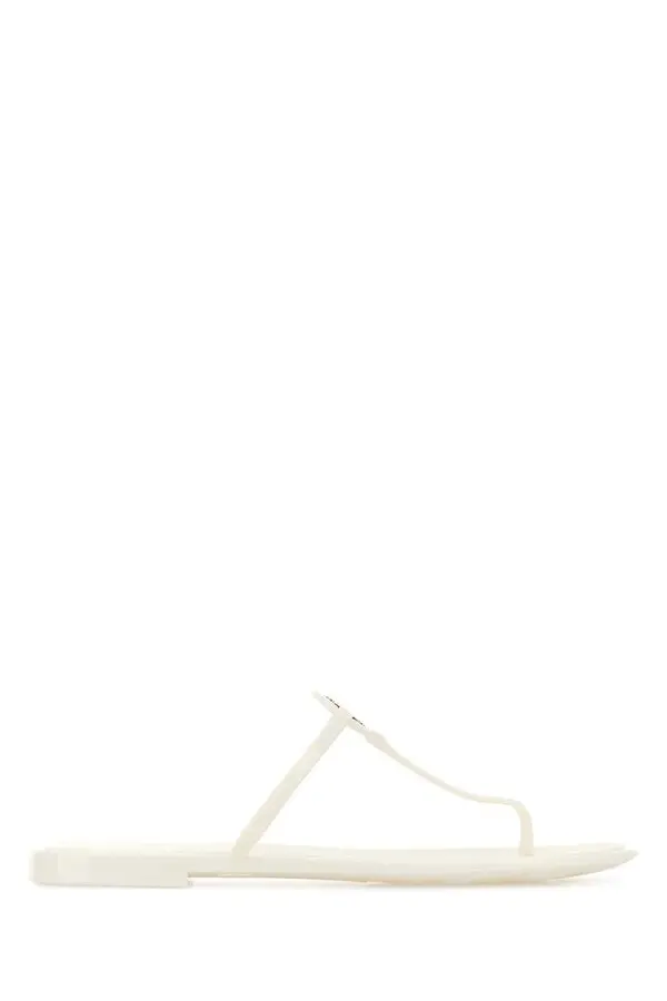 Tory Burch Mini Miller Leather Thong Sandals - White