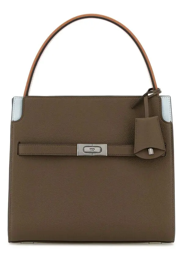 Tory Burch Leather Double Lee Radziwill Handbag - Brown