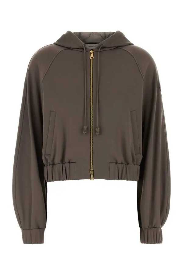 Moncler Mud Stretch T-shirt Sweatshirt - Brown