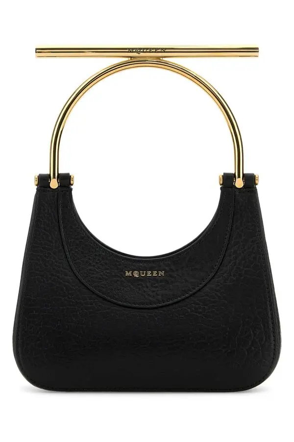 Alexander McQueen Mini Cross-bar Leather Handbag With Golden Hardware