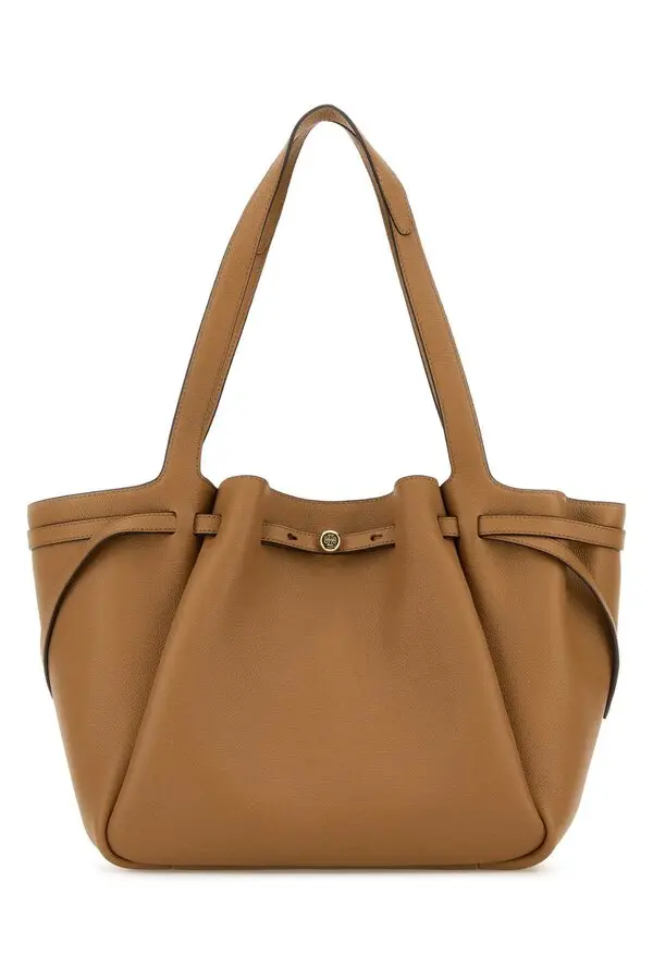 Tory Burch Romy Leather Shopping Handbag - Camel