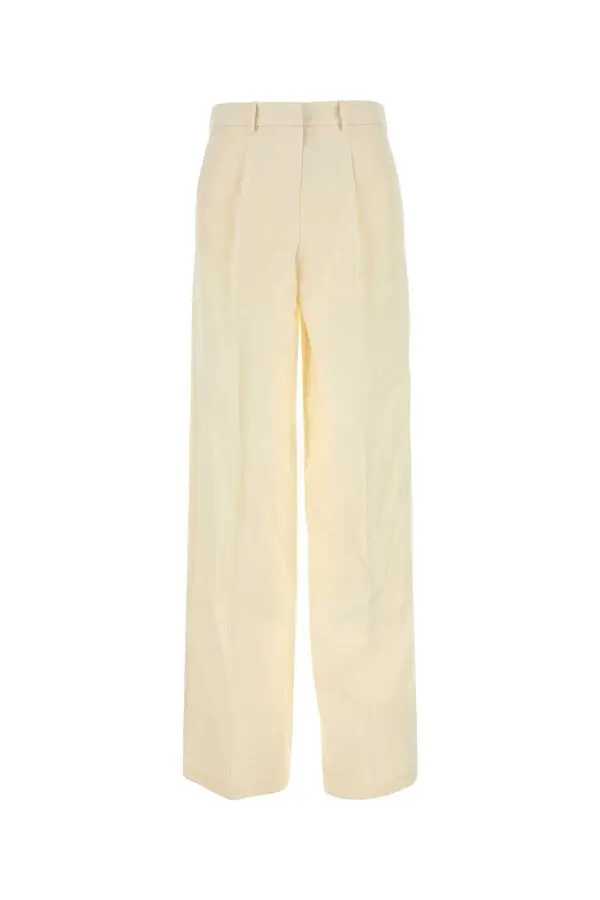 Magda Butrym Cream Wool-silk Wide-leg Pants