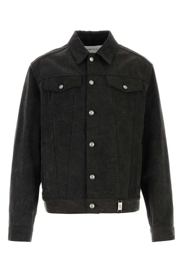 Alexander McQueen Denim Trucker Jacket - Black