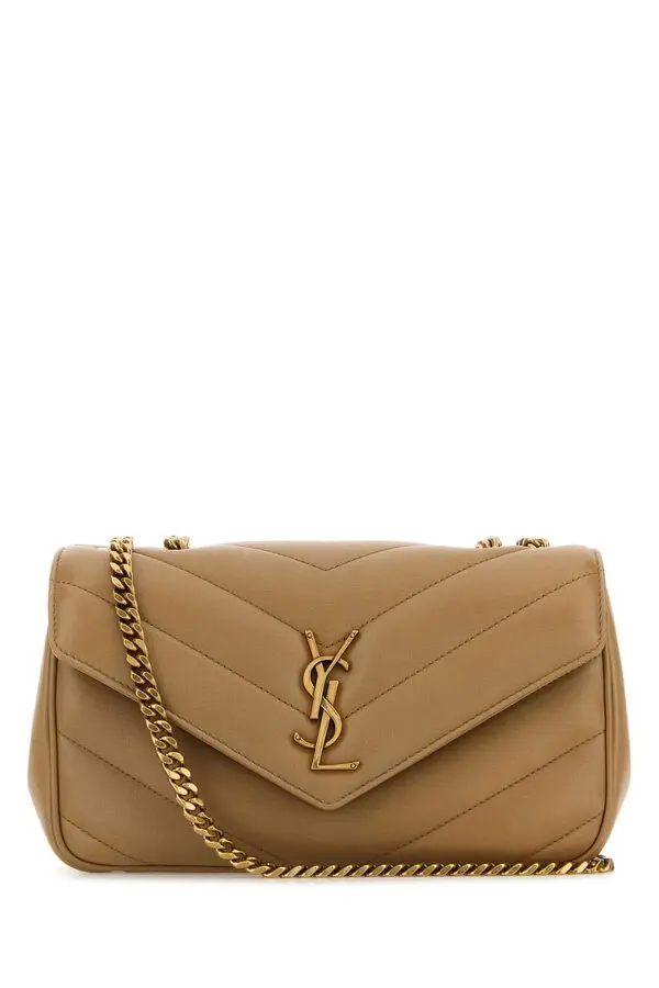 Saint Laurent Small Loulou Leather Shoulder Handbag - Camel
