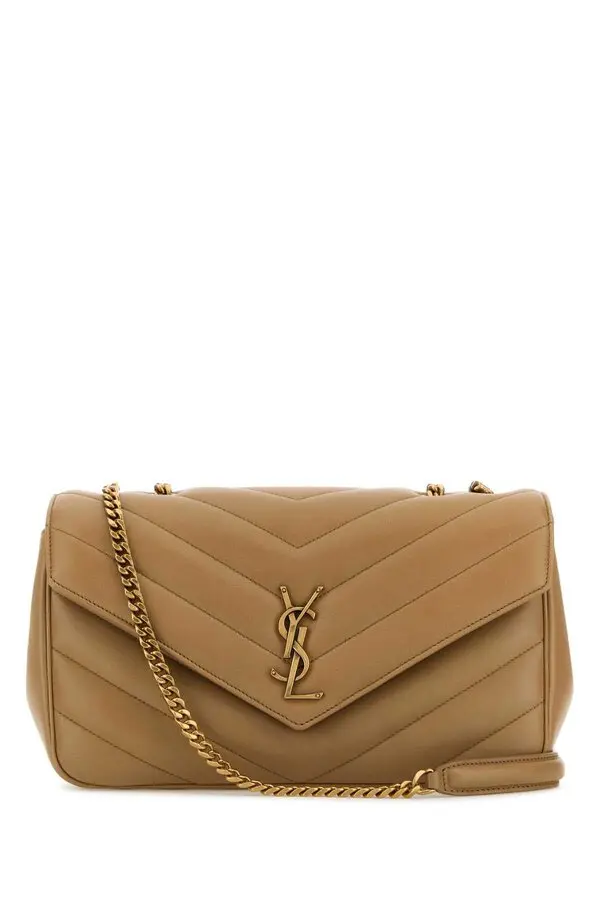 Saint Laurent Loulou Medium Calf Leather Shoulder Bag - Camel