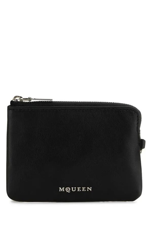Alexander McQueen Mini Leather Sling Card Holder 10 Cm X 7 Cm