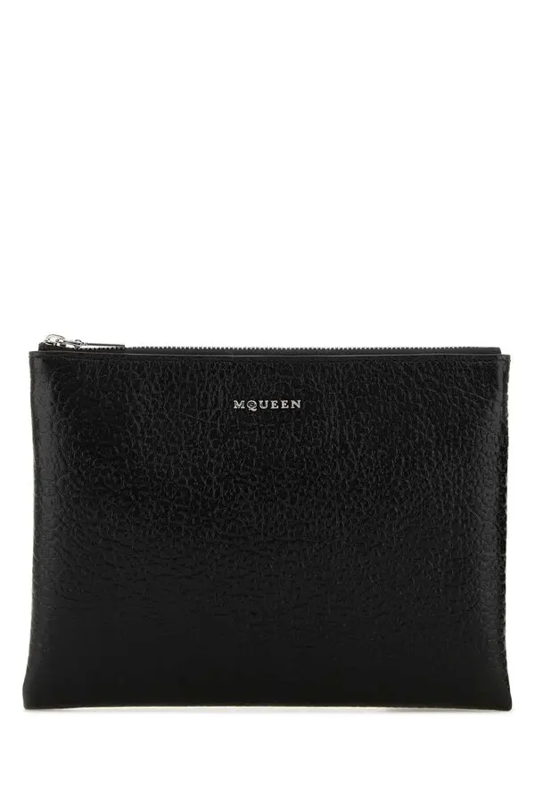 Alexander McQueen Leather Pouch Handbag 22 Cm X 16 Cm X 4 Cm