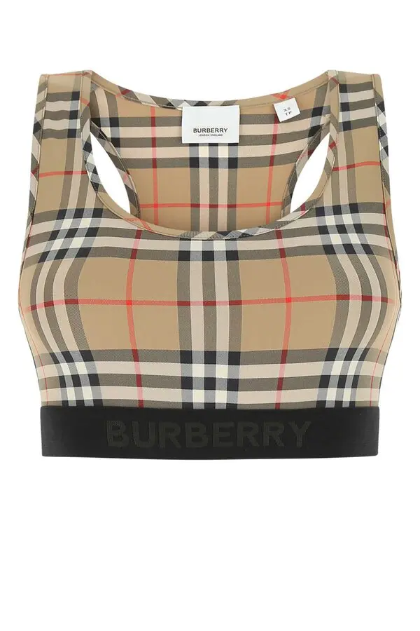 Burberry Printed Stretch Nylon Top - Checked