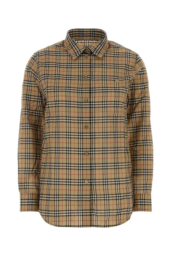Burberry Embroidered Cotton Shirt - Checked