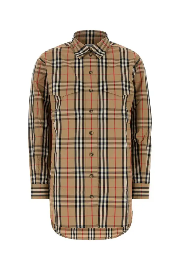 Burberry Embroidered Cotton Shirt - Checked