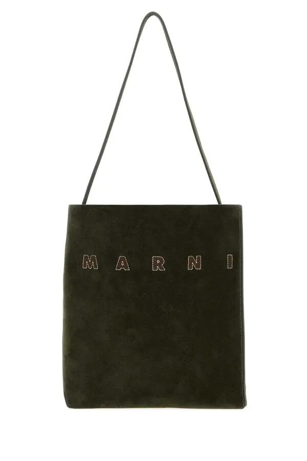 Marni Suede Mini Shoulder Handbag - Green