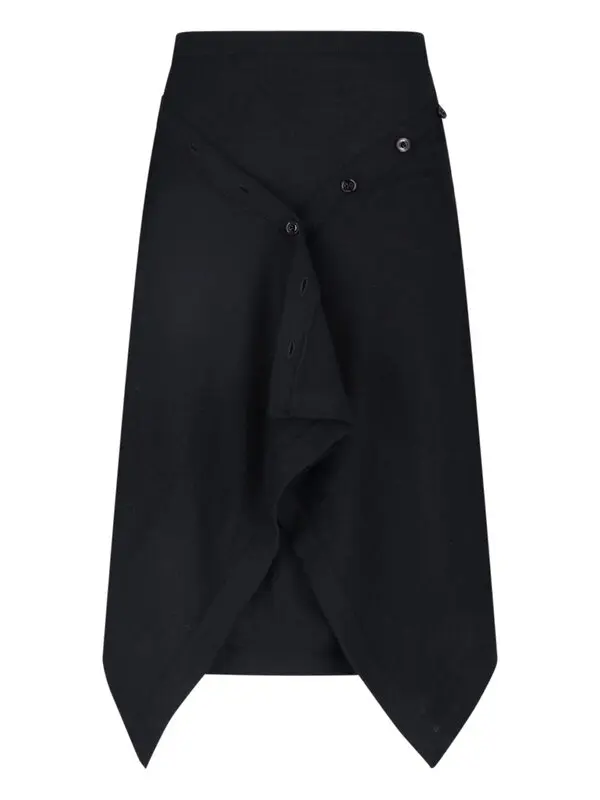 LEMAIRE Asymmetric Wrap Midi Skirt