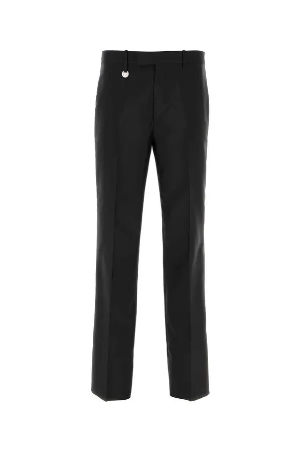 Burberry Wool Silk Blend Wide-leg Trousers