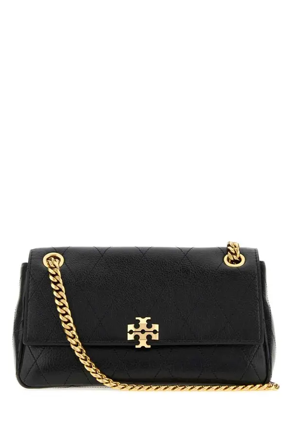 Tory Burch Leather Small Charlie Shoulder Handbag - Black