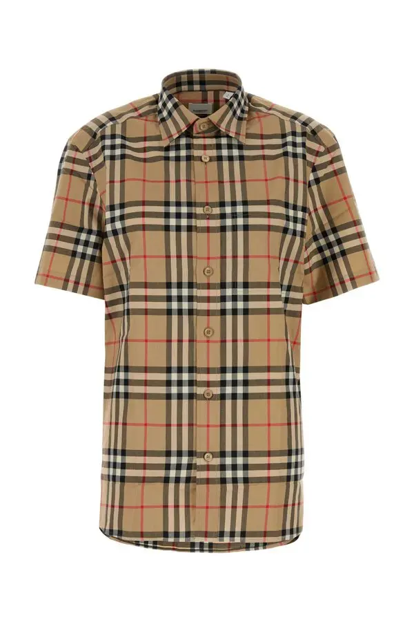Burberry Embroidered Poplin Shirt - Checked