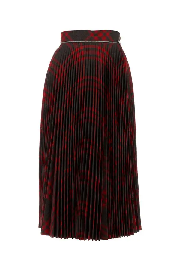 Burberry Embroidered T-shirt Skirt - Checked