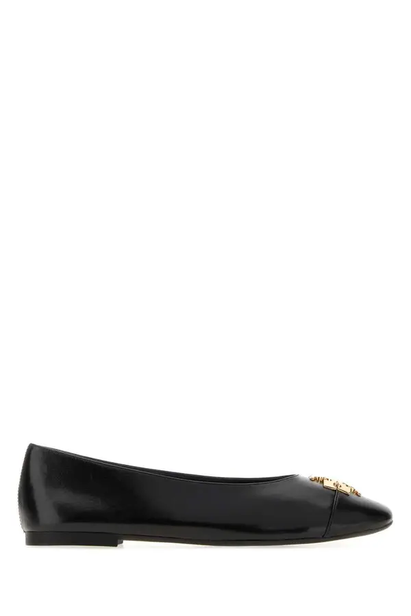 Tory Burch Charlie Leather Ballerinas - Black