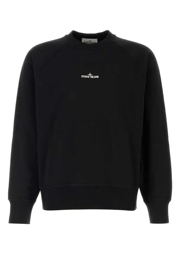 Stone Island Inspired Cotton Sweatshirt For - Black