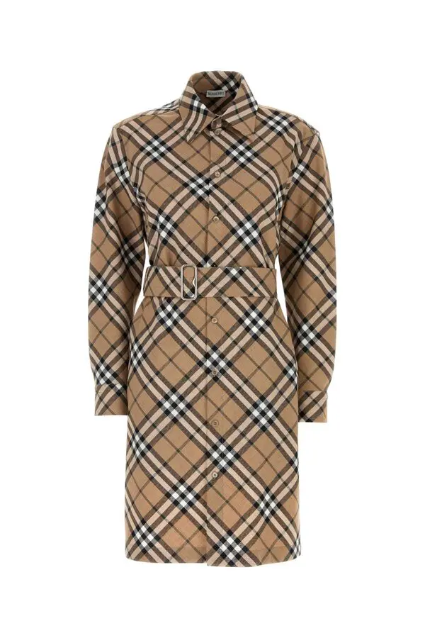 Burberry Shirt Dress With Embroidered Finish