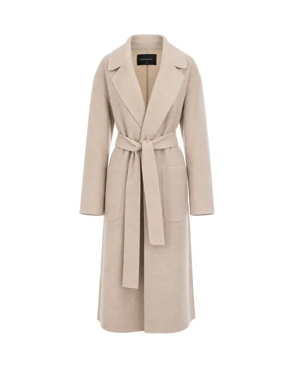 Fabiana Filippi Belted Long Wool Coat - Cacha