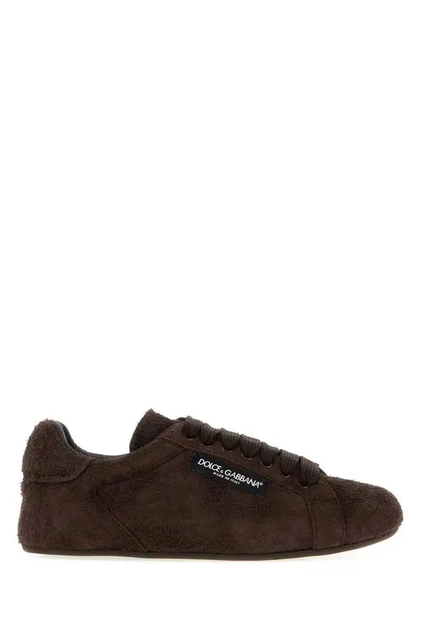 Dolce & Gabbana Suede Leather-lined Court Sneaker - Brown