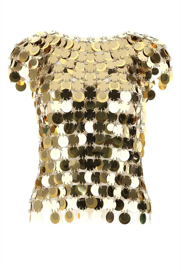 Rabanne Sequin Embellished Top - Metallic