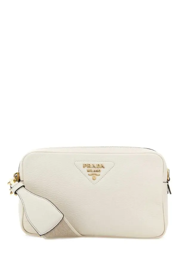 Prada Calf Leather Crossbody Handbag - White
