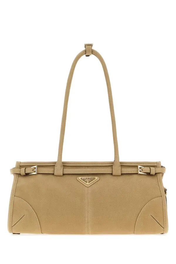 Prada Bonnie Nappa Leather Shoulder Handbag - Beige O Tan