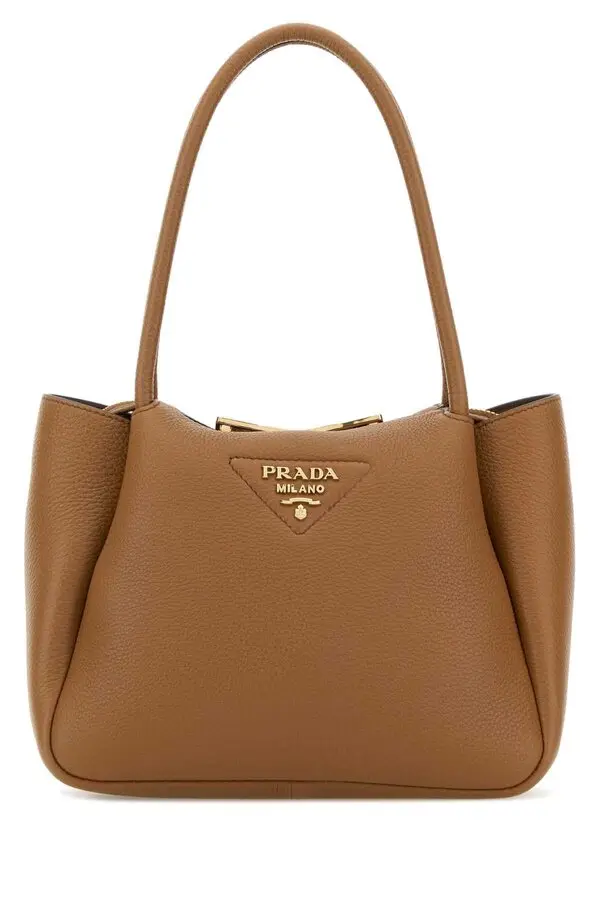 Prada 25 Cm Mini Camel Leather Small Handbag