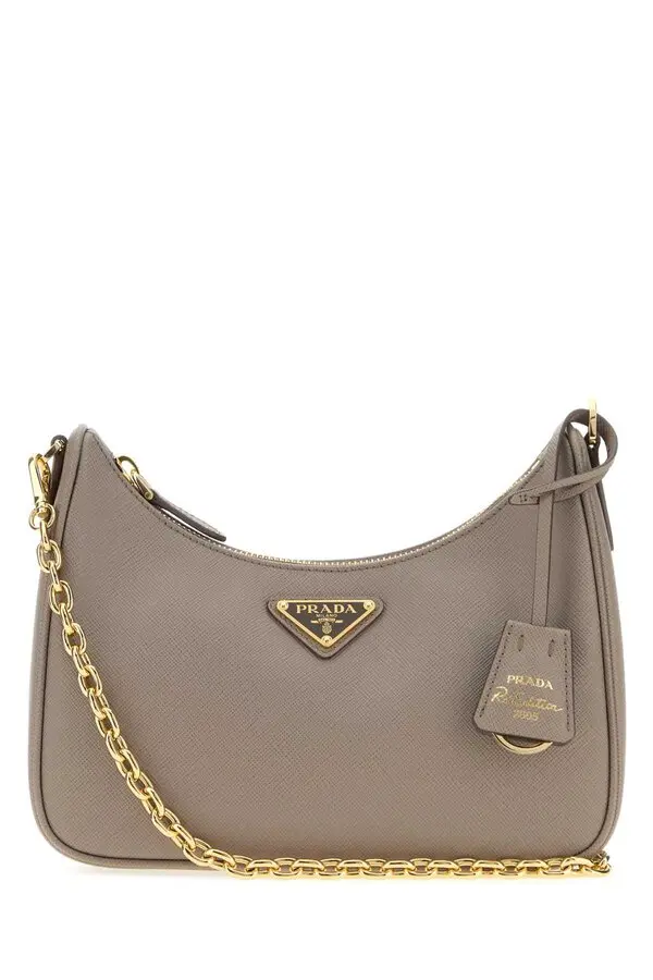 Prada Re-edition 2005 Mini Leather Shoulder Bag - Grey
