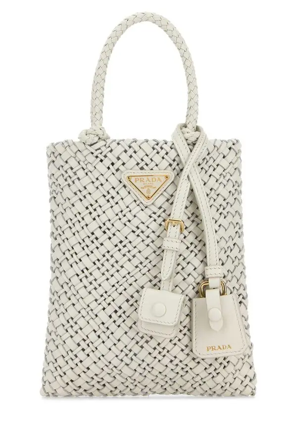 Prada Leather Handbag, 15cm X 19cm X 2cm With Gold-tone Hardware