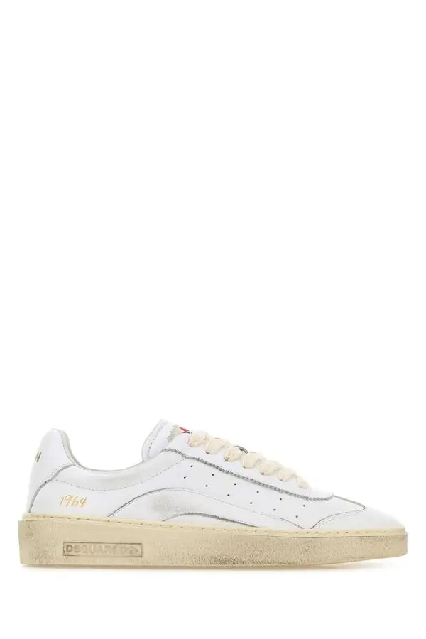 Dsquared2 Calf Leather Rider Sneakers - White
