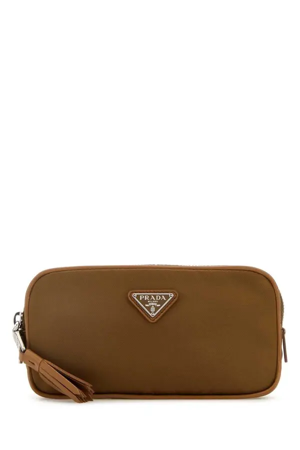 Prada Biscuit Re-nylon Belt Handbag Pouch, Width 20 Cm Height 10 Cm Depth 4 Cm