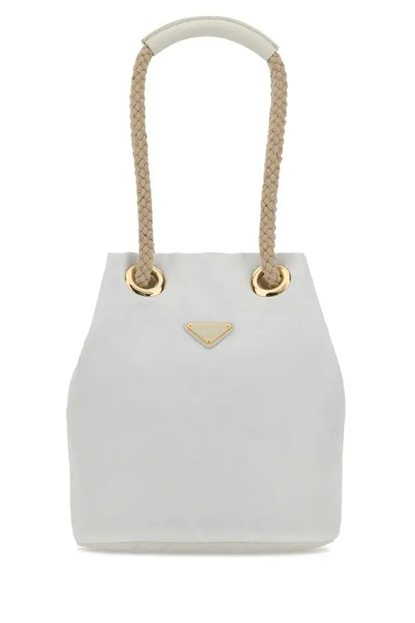 Prada Mariner Re-nylon Mini Bucket Bag With Calf Leather Details - White