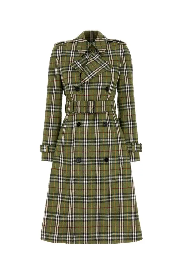 Burberry Embroidered Stretch Linen Trench Jacket