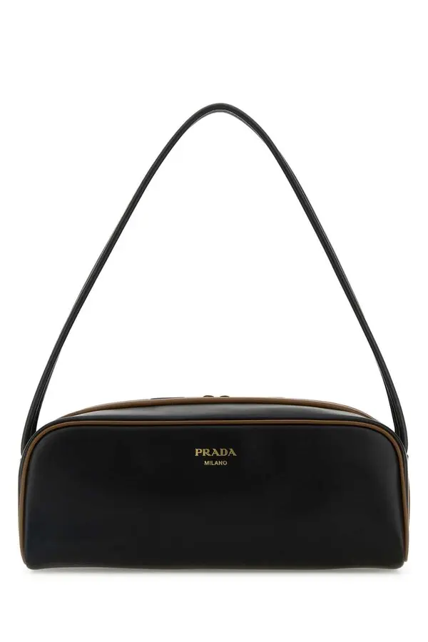 Prada Style Leather Shoulder Handbag With 21cm Handle Height